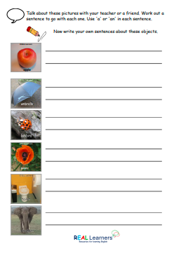 A or An? Indefinite Article Activity | REAL Learners